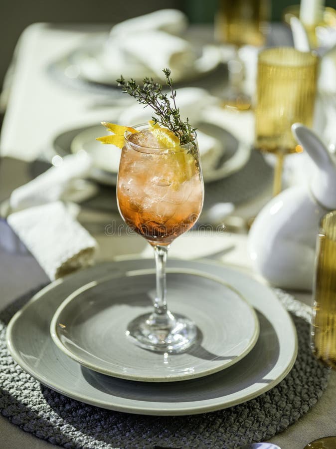 Cocktail on a Table in a Restaurant Setting Stock Image - Image of beer ...