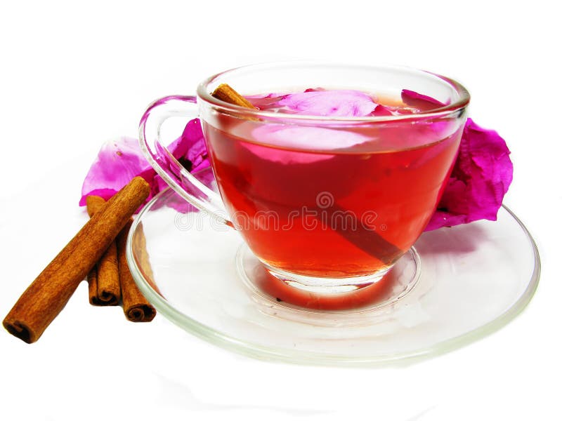 Cocktail Tea Drink with Wild Rose and Cinnamon Stock Photo - Image of ...