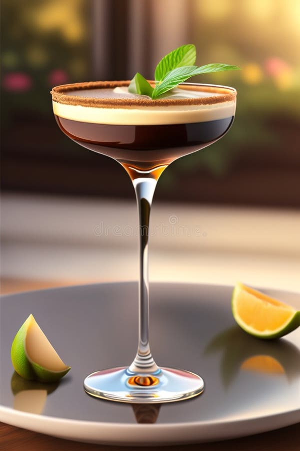 Cocktail Tini - Espresso Martini on the Summer Table in the Restaurant ...