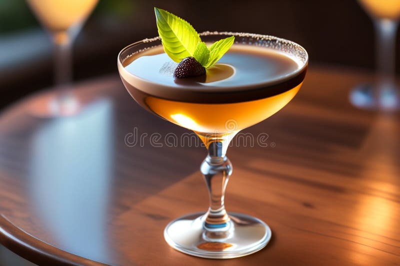 Cocktail Tini - Espresso Martini on the Summer Table in the Restaurant ...