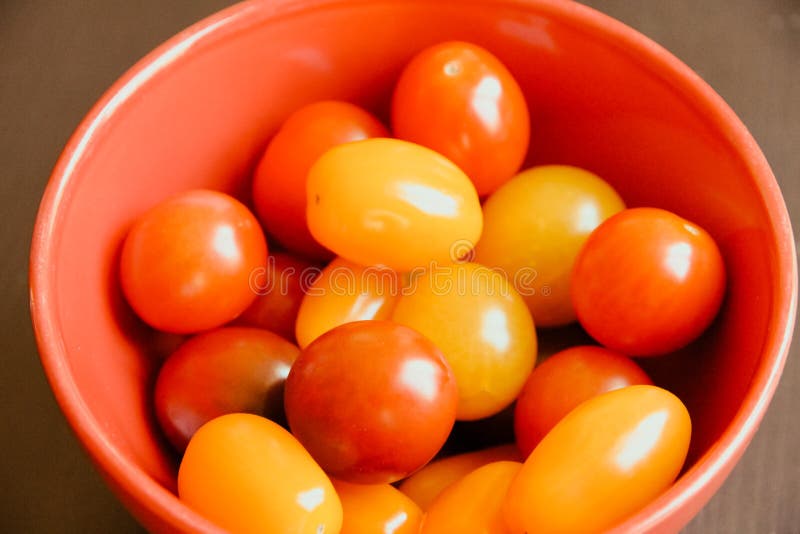 Cocktail Tomatoes in a Bowl Stock Photo - Image of cooking, nutrition ...