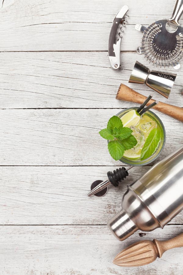 Cocktail Utensils. Set of Bar Tools Stock Photo - Image of garnish ...