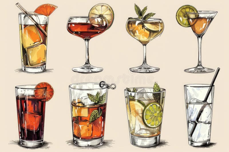 Cocktail Variety stock image. Image of serving, bars - 372102149