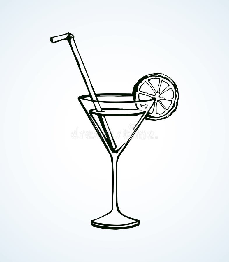 Cocktail Vector tekening vector illustratie. Illustration of cocktail ...
