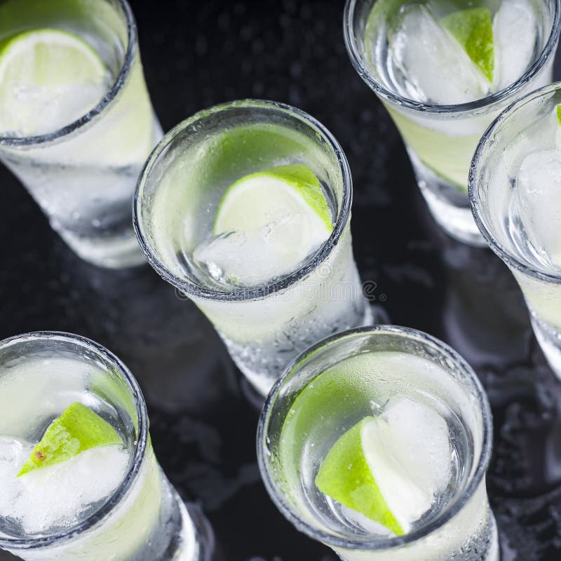Cocktail. Vodka, Gin, Tequila with Lime Stock Photo - Image of gintonic ...