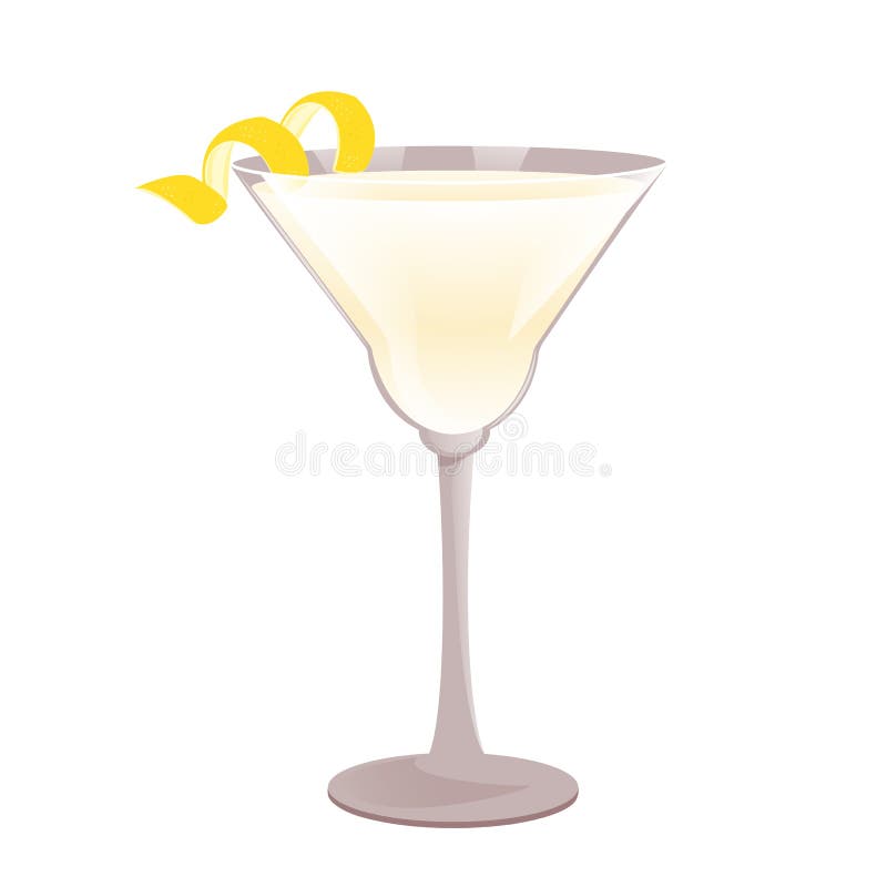 Cocktail "White Lady" Decorated with Lemon.Classic Bar Alcoholic ...