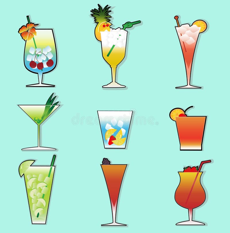Fancy drink cocktails stock vector. Illustration of marry - 13527261