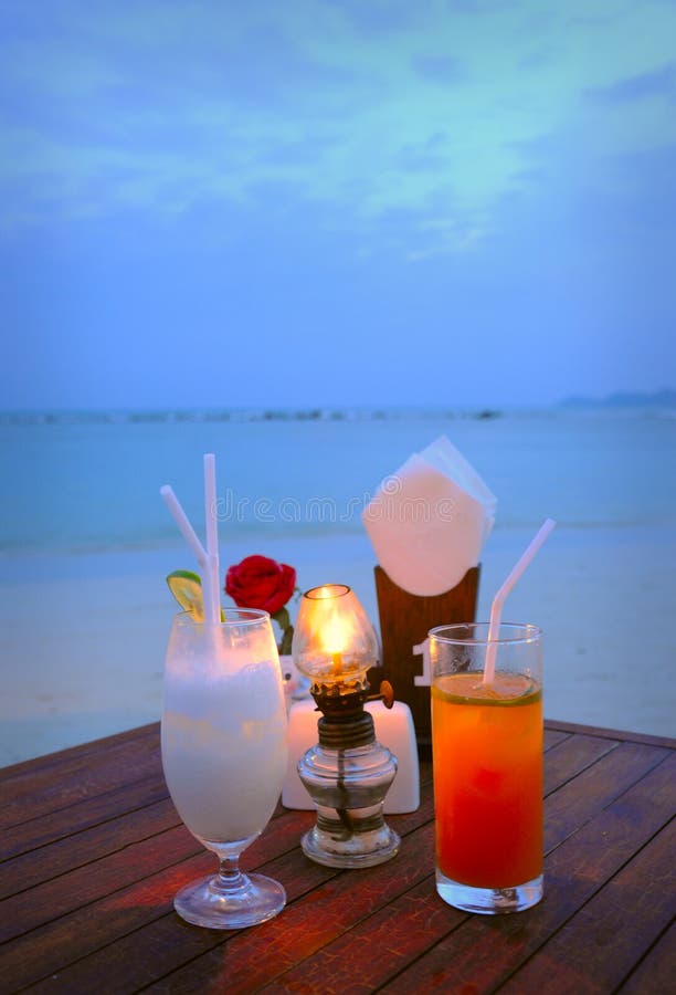 Cocktails on the beach stock photo. Image of ocean, shore - 17708496