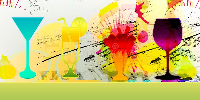 Cocktails stock illustration. Illustration of geometry - 62316037