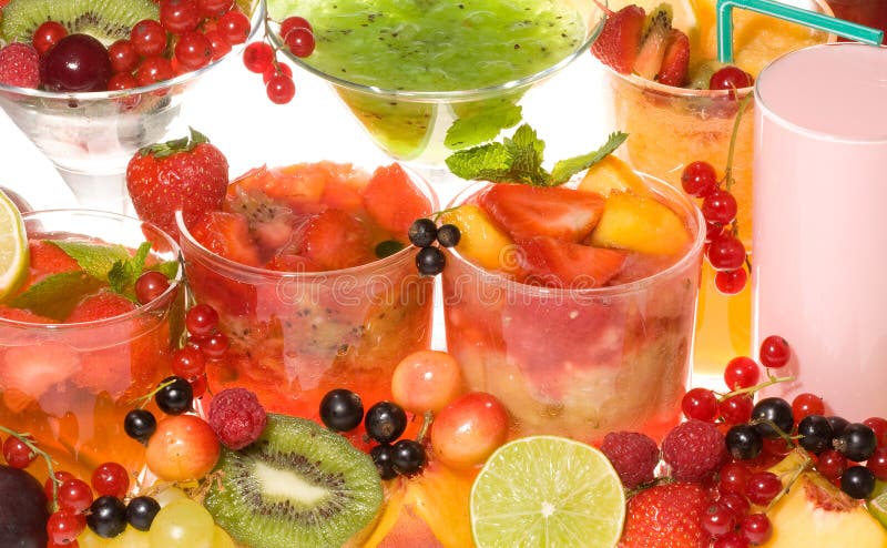 Cocktails with Fruits and Berries Stock Image - Image of refreshment ...