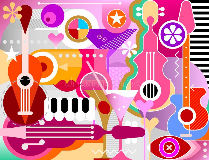 Cocktails And Music Vector Design Stock Vector - Illustration of ...