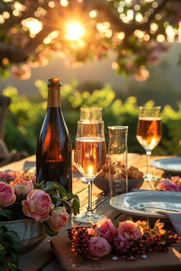 Cocktails on an Outdoor Table. Cocktail Party Stock Image - Image of ...