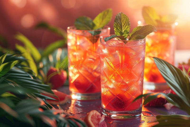 Cocktails on an Outdoor Table. Cocktail Party Stock Photo - Image of ...