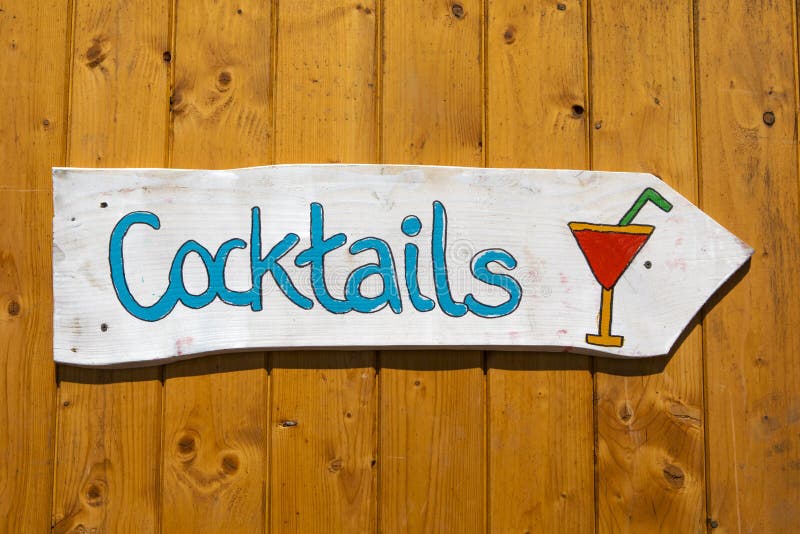 Cocktails Sign stock image. Image of advertisement, lamp - 1550717
