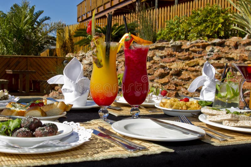 Cocktails and snacks stock photo. Image of cube, cold - 36709338