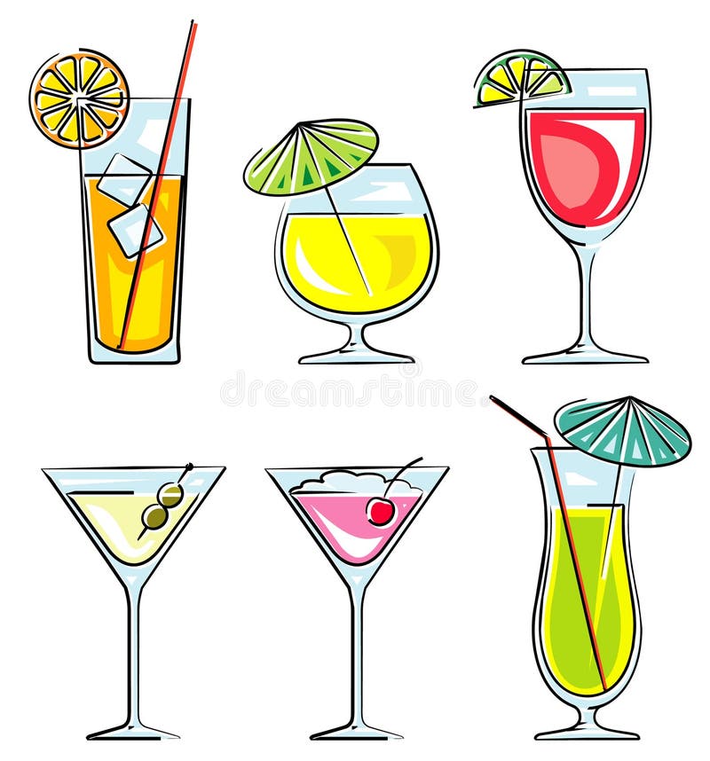 Cocktails Vector Illustration Stock Vector - Illustration of cold ...