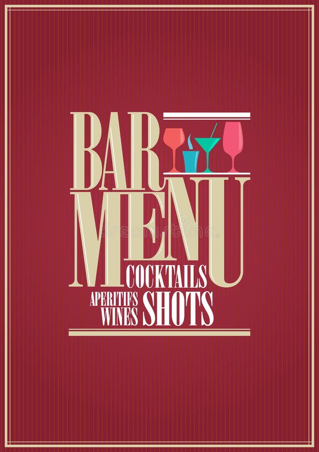 Cocktails and Wine Restaurant Bar Menu Design Stock Vector ...