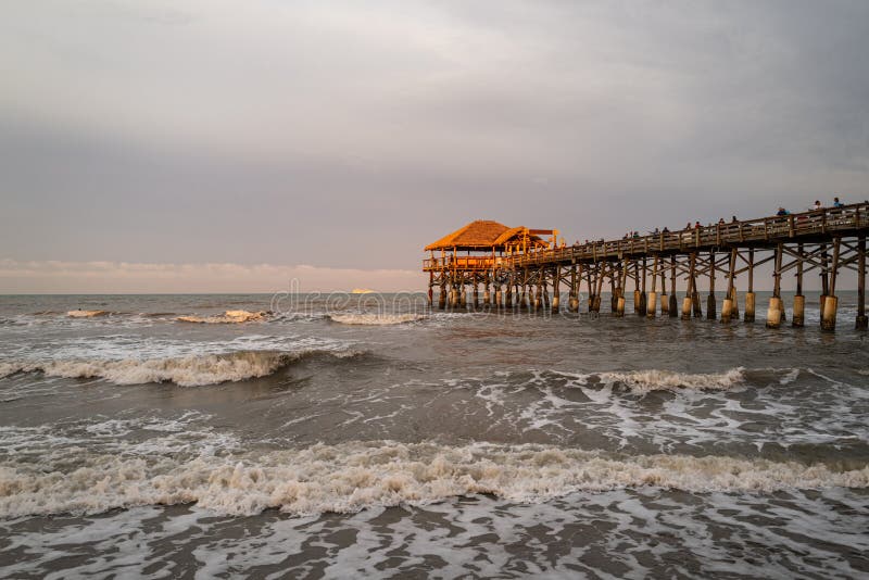 Coco Beach Pier. Beautiful Ocean in Florida, USA. Stock Image - Image ...
