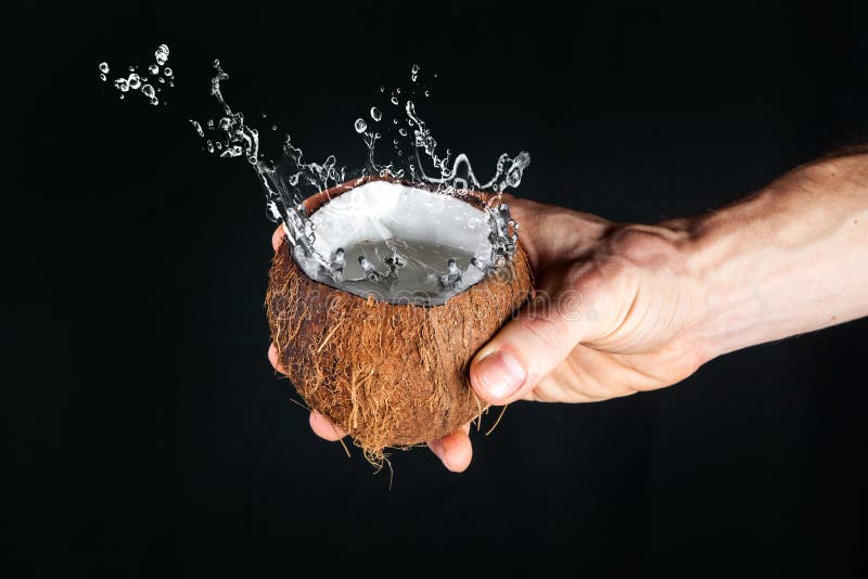 Coco con cubos de hielo foto de archivo. Imagen de blanco - 158863376