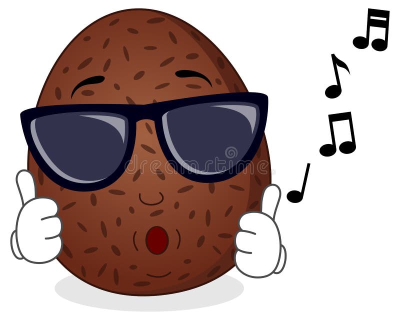Coco Feliz Que Silba Con Las Gafas De Sol Ilustración del Vector ...
