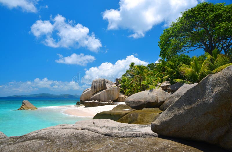 Coco Island Close To La Digue, Seychelles. Stock Image - Image of cliff ...