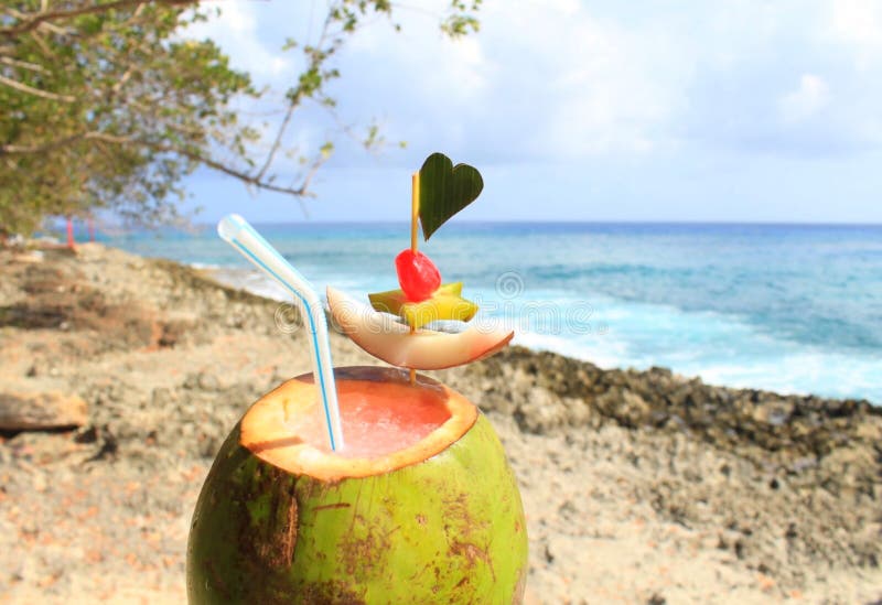 Coco Loco W San Andres, Colombia Obraz Stock - Obraz złożonej z turkus ...