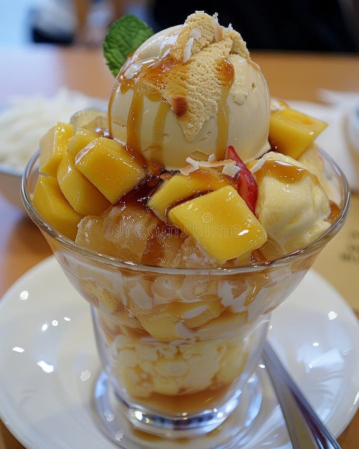 Coco Mango Delight Fresh Mango, Coconut Jelly, Tapioca Pearls, Crispy ...