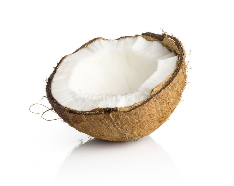 Coco Marrom Fresco Isolado No Branco Foto de Stock - Imagem de rachado ...