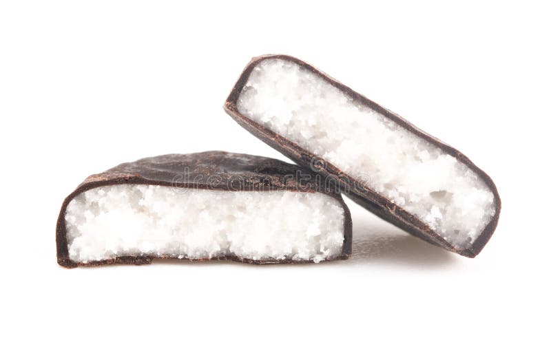 Coco Patty Covered En Chocolate En Un Fondo Blanco Imagen de archivo ...