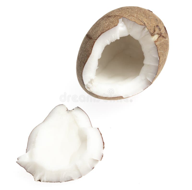 Coco Picado Aislado Sobre Un Blanco Imagen de archivo - Imagen de ...