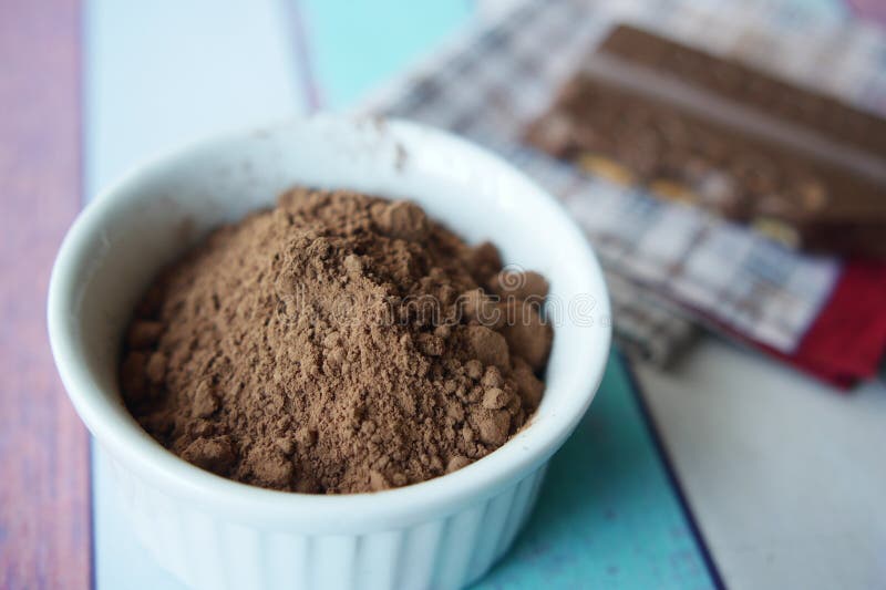 Coco Powder in a Bowl on Table, Stock Photo - Image of white, cocoa ...