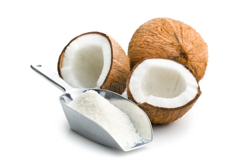 Coco Raspado, Inteiro E Partido Ao Meio Imagem de Stock - Imagem de ...