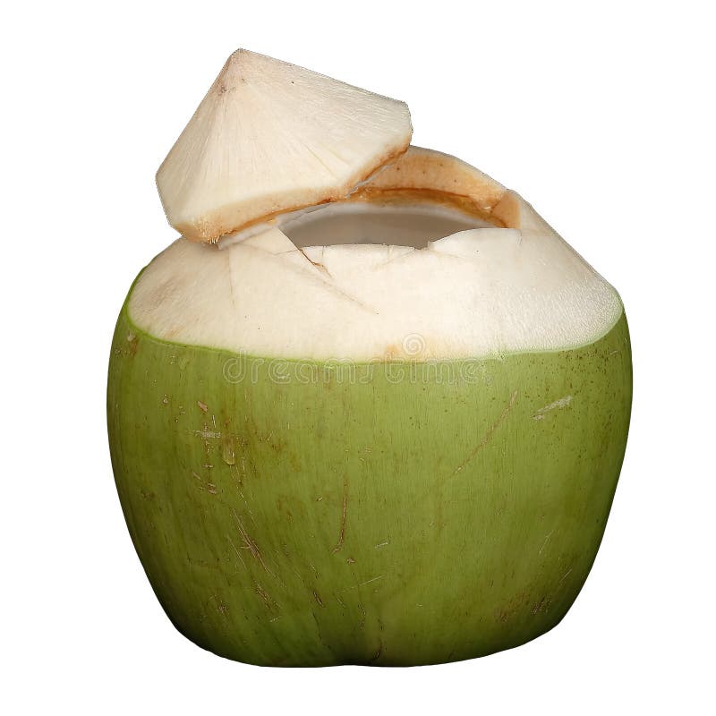 Coco Verde Fresco Com Fundo Isolado Branco Foto de Stock - Imagem de ...