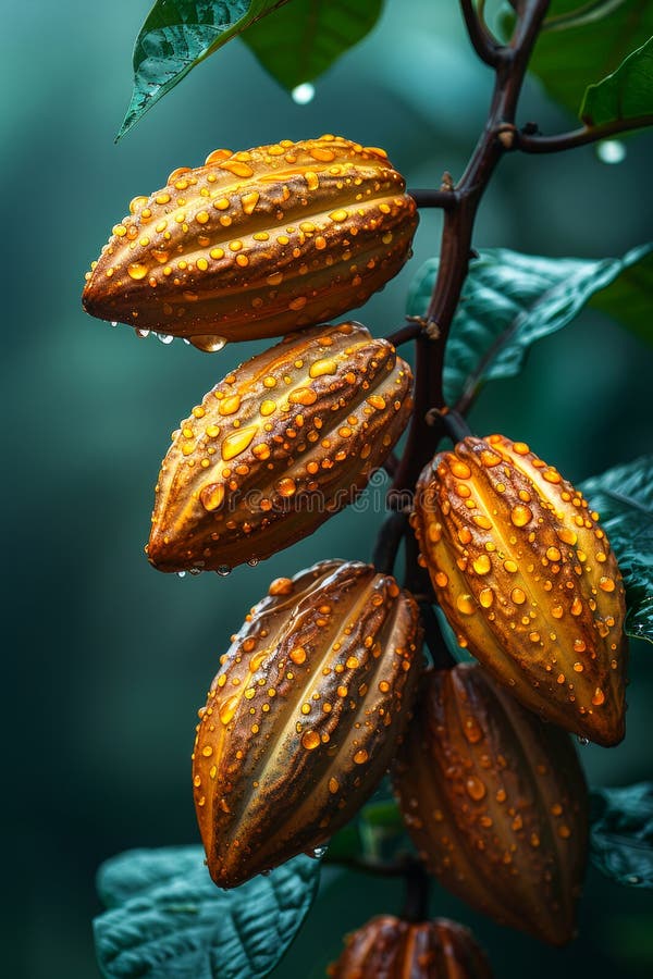 Cocoa Beans Hanging on the Tree Fresh Cocoa Pod Cut Exposing Cocoa ...