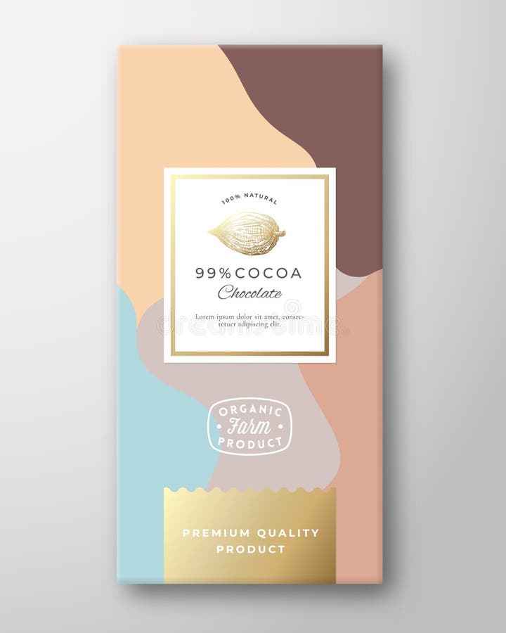 Cocoa Chocolate Label. Abstract Vector Packaging Design Layout with ...