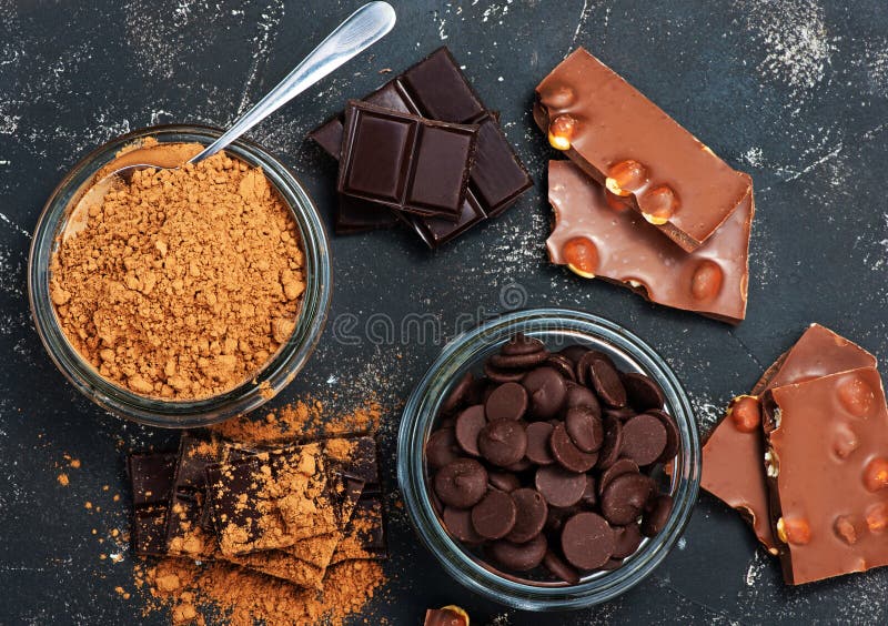 Cocoa and chocolate stock image. Image of diet, healthy - 83338643