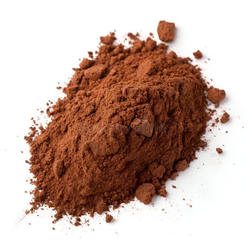 Cocoa Chocolate Powder Top View Isolated on White Background Stock ...