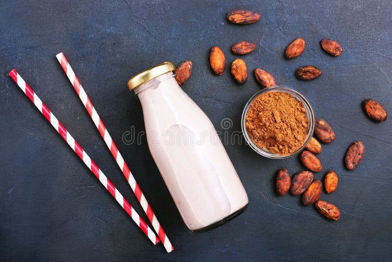 Cocoa drink in bottle stock photo. Image of dark, healthy - 133852044