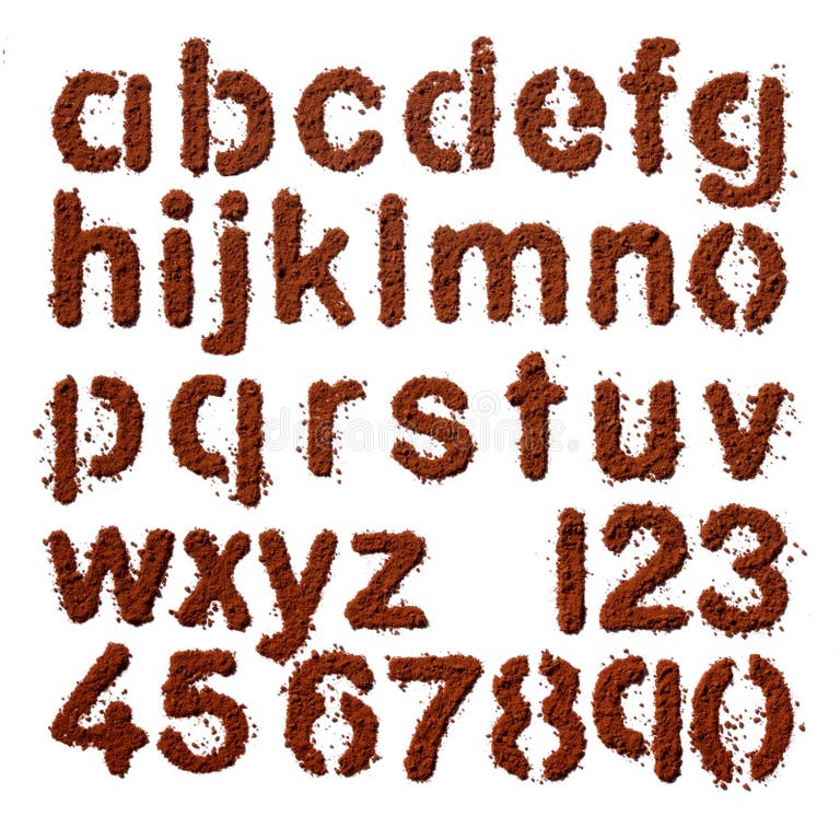 Cocoa Dust Letters Isolated on White Stock Photo - Image of alphabet ...