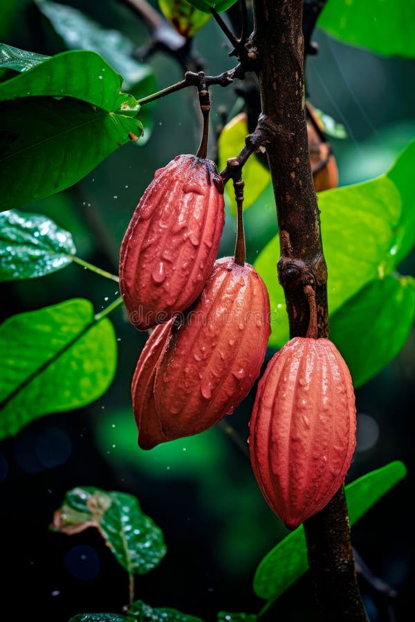 Cocoa Fruit Growing on a Cocoa Tree Stock Photo - Image of branch ...