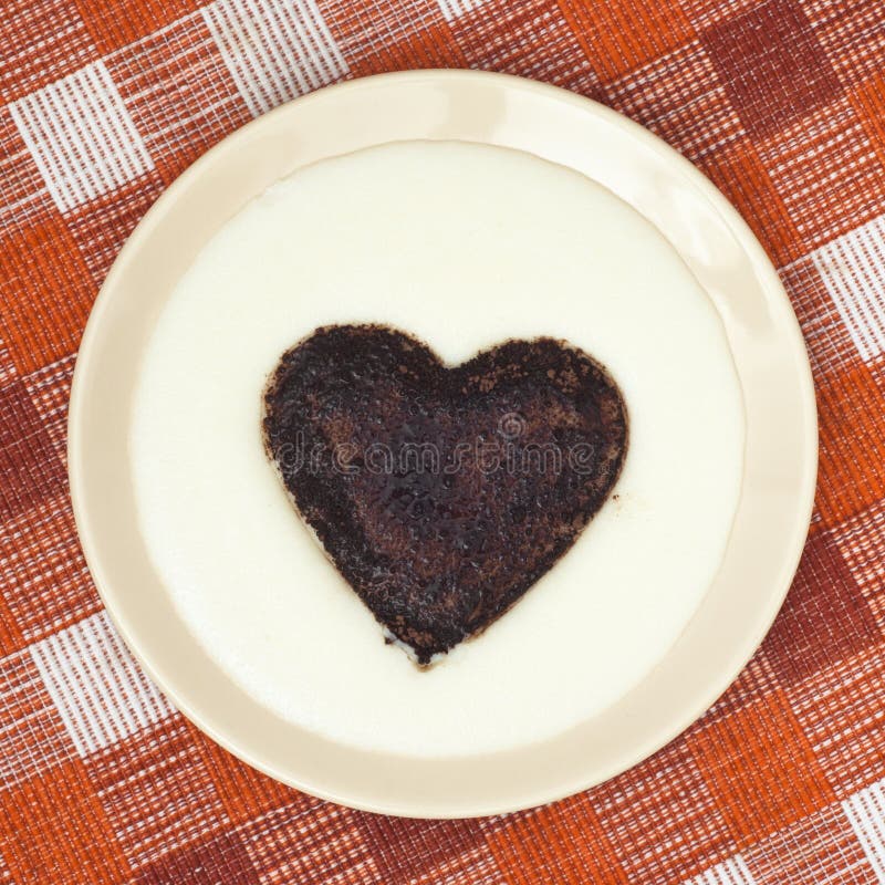 Cocoa Heart-shaped in Semolina Pudding Stock Image - Image of shiny ...