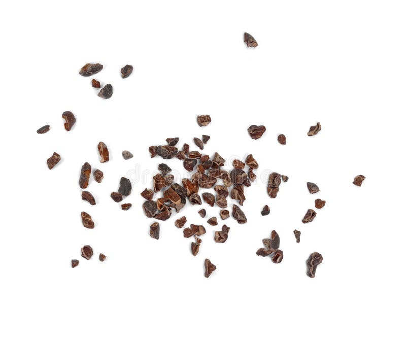 Cocoa Nibs, a Pieces of Broken Cocoa Beans Isolated Stock Image - Image ...