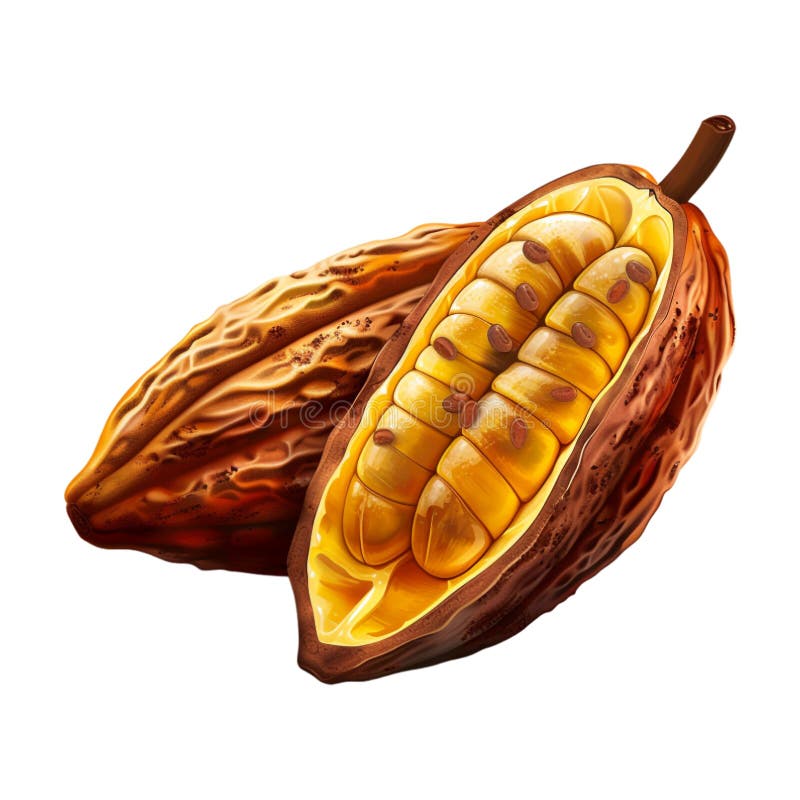 Cocoa Pods on Transparent Background - Ai Generated Stock Illustration ...