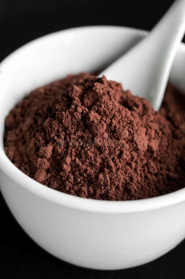 Dry Cocoa Powder Background Close Up. Top View Stock Photo - Image of ...