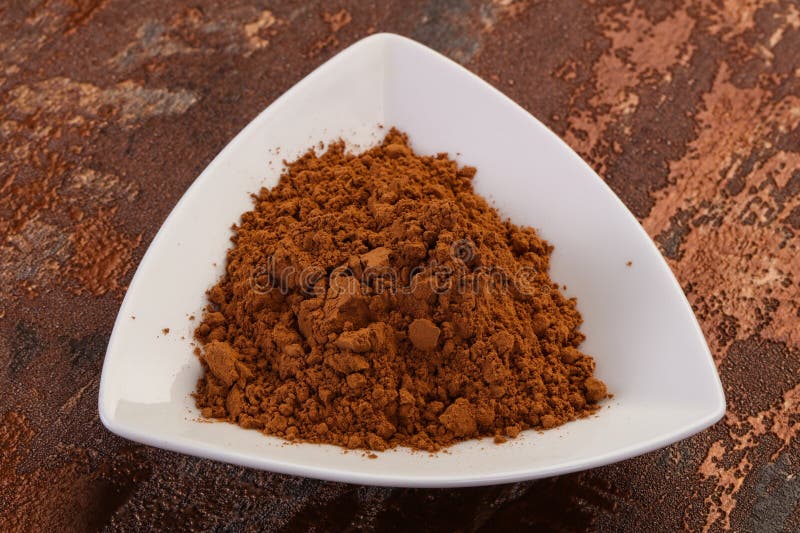 Cocoa powder in the bowl stock image. Image of healthy - 166271835
