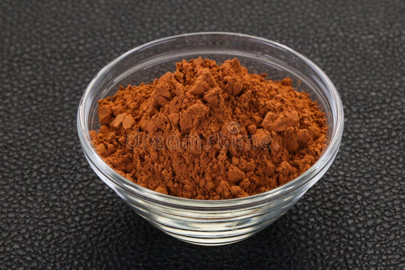 Cocoa powder in the bowl stock image. Image of tasty - 187440595