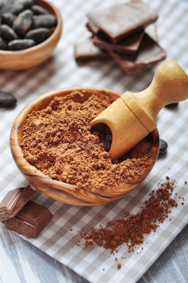 Cocoa Solids and Cocoa Powder Stock Photo - Image of cacao, powder ...