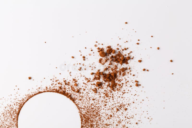 Cocoa Powder Circle on White Table, Top View Stock Image - Image of ...