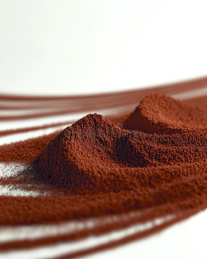 Cocoa Powder Creates Elegant Textures in an Artistic Display on a ...
