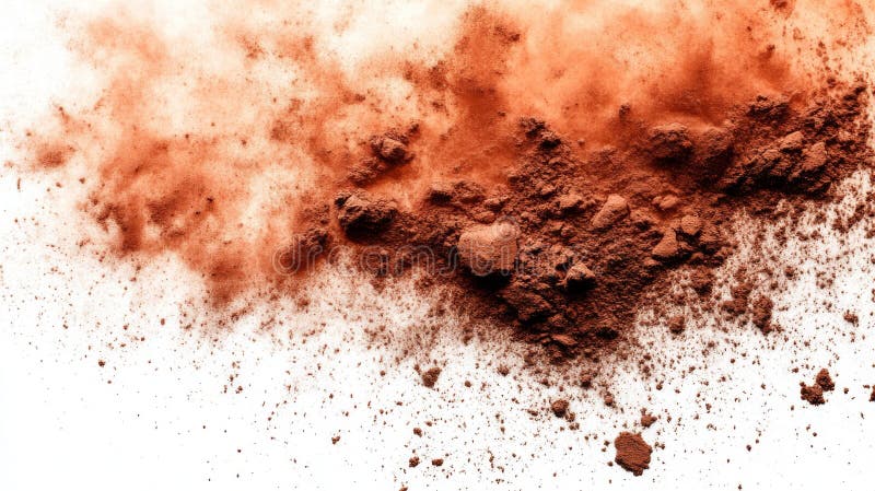 Cocoa Powder Explosion on White Background Stock Illustration ...